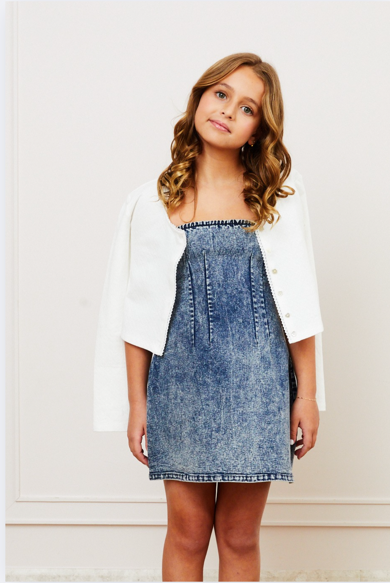 Tali Puff Heart Cardigan - Navy – Hooray Children's Shoppe