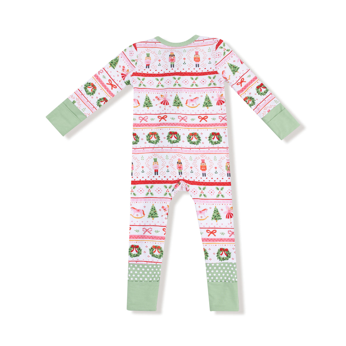 Sugar Plum Fairy - Nutcracker Fair Isle - Pink - 2 Way Zipper Romper ...